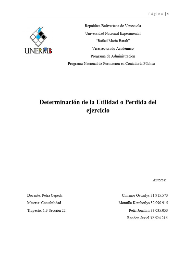 Cómo Calcular Utilidad o Pérdida Contable | PDF | Contabilidad | Economias