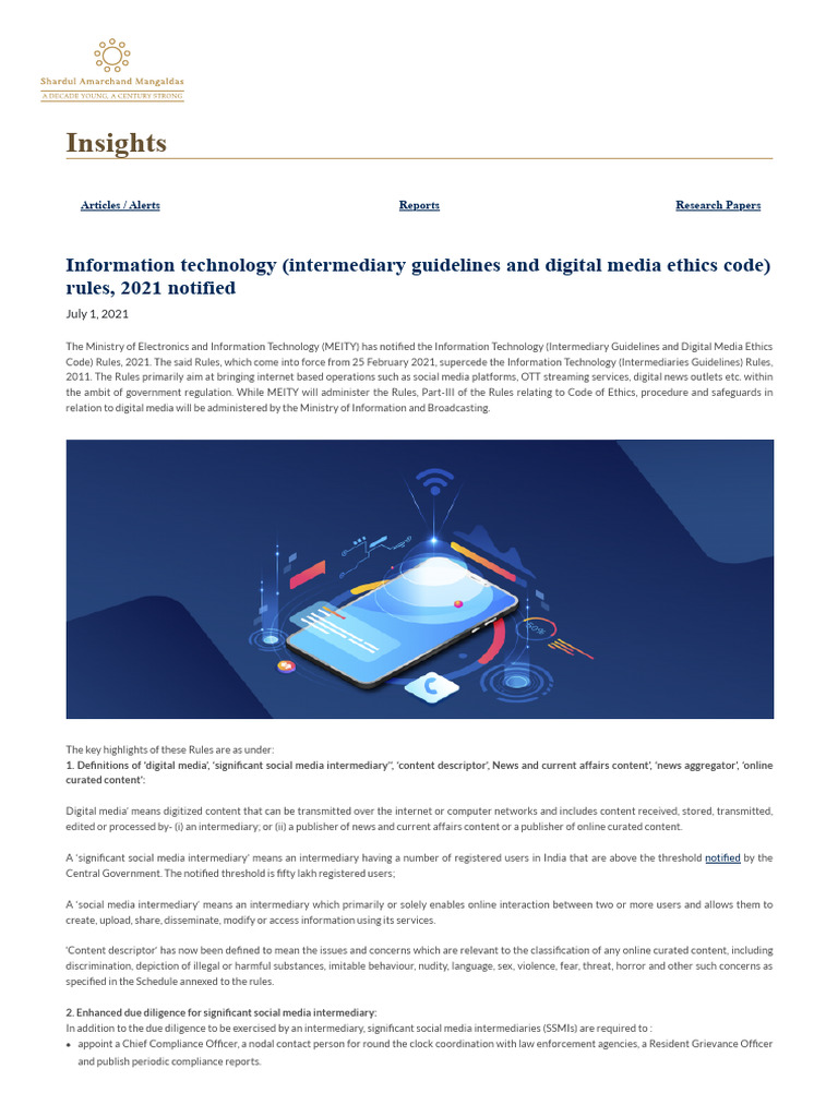 Information Technology (Intermediary Guidelines and Digital Media ...