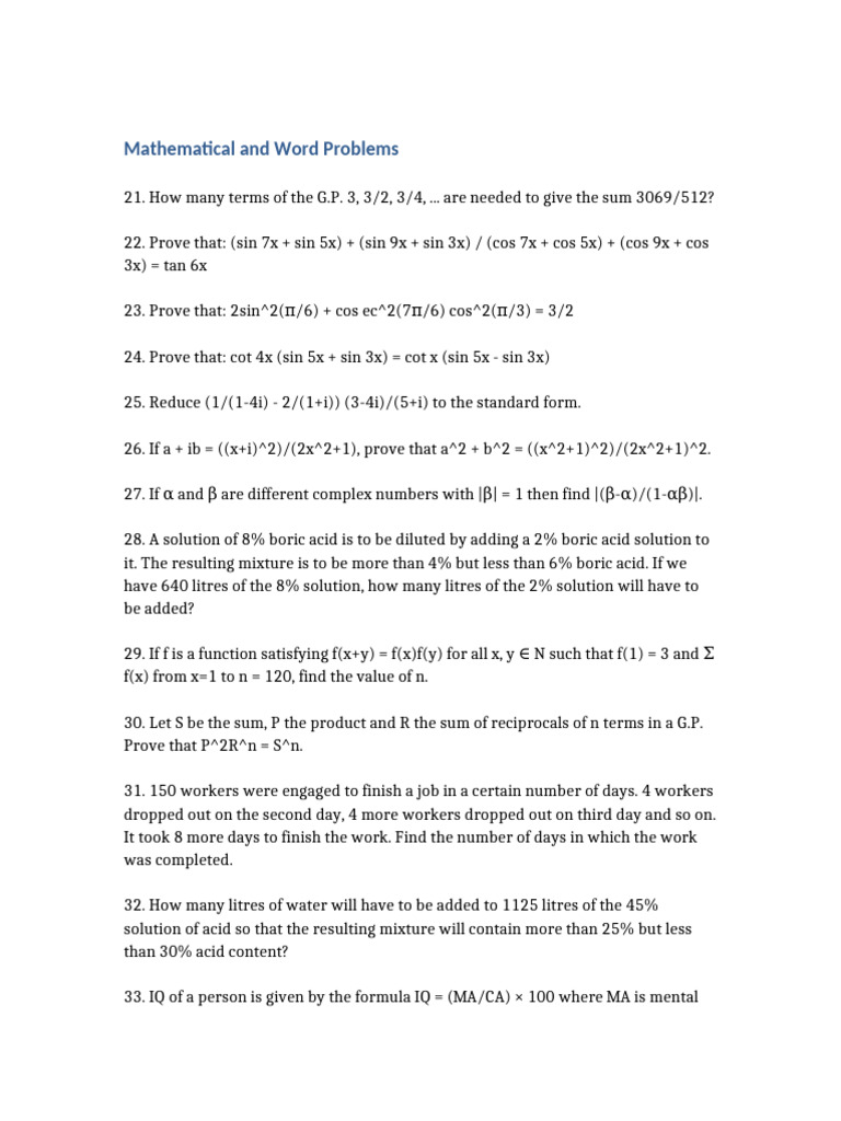 Advanced Mathematical Problem Solving | PDF