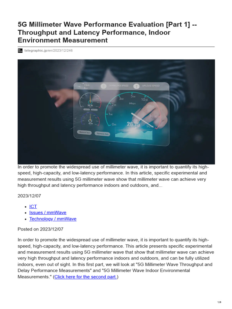 Telegraphic - jp-5G Millimeter Wave Performance Evaluation Part 1 ...