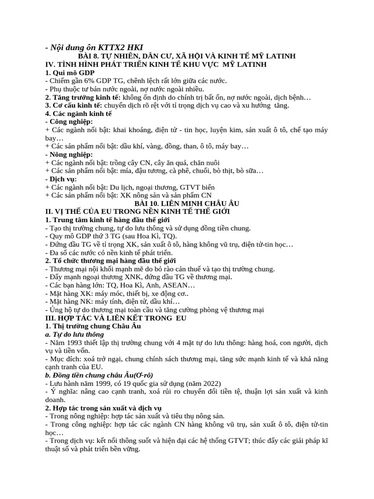 Nội Dung Ôn Kttx2 Hki k11 | PDF