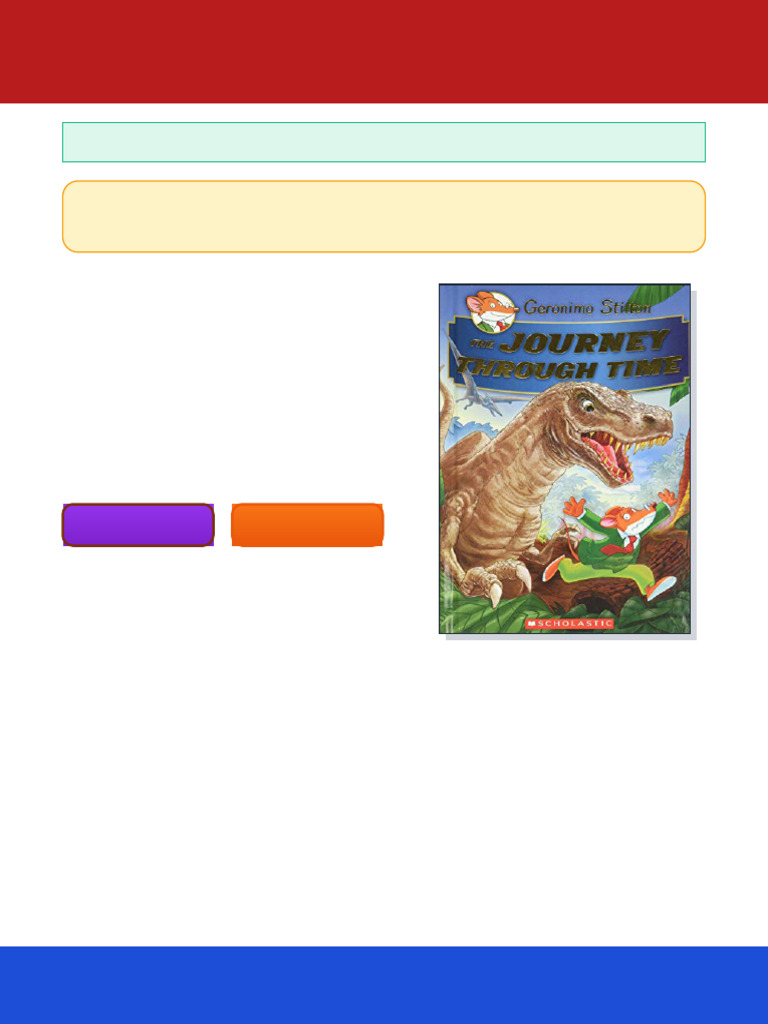 Geronimo Stilton The Journey Through Time 01 Geronimo Stilton Ebook ...