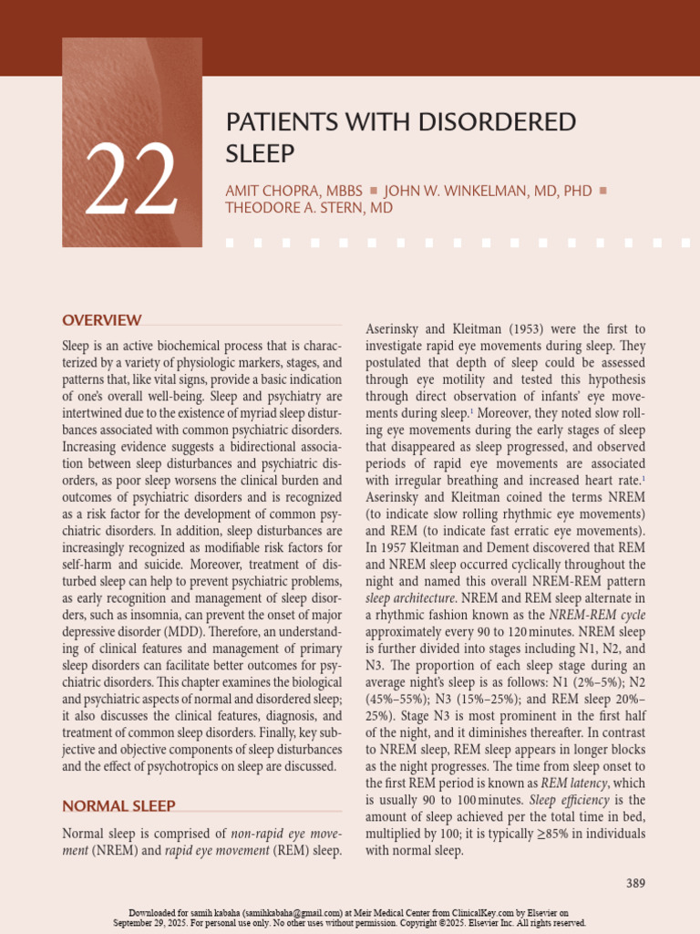 Patients With Disordered Sleep | PDF | Insomnia | Sleep