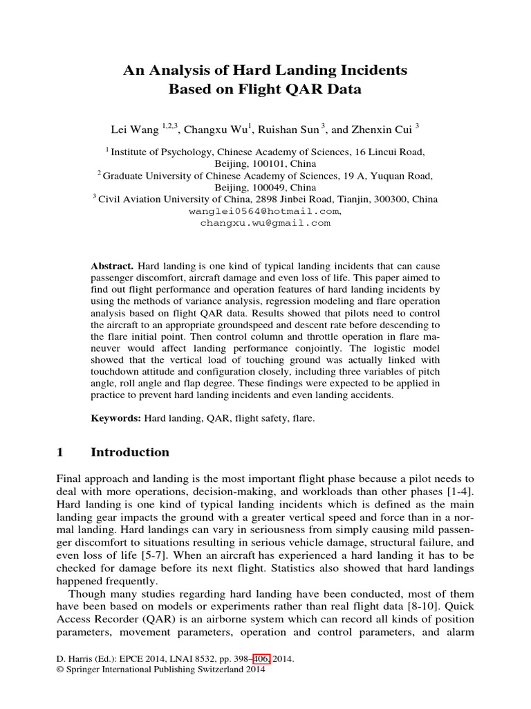 Hard Landing Analysis | PDF | Dependent And Independent Variables ...