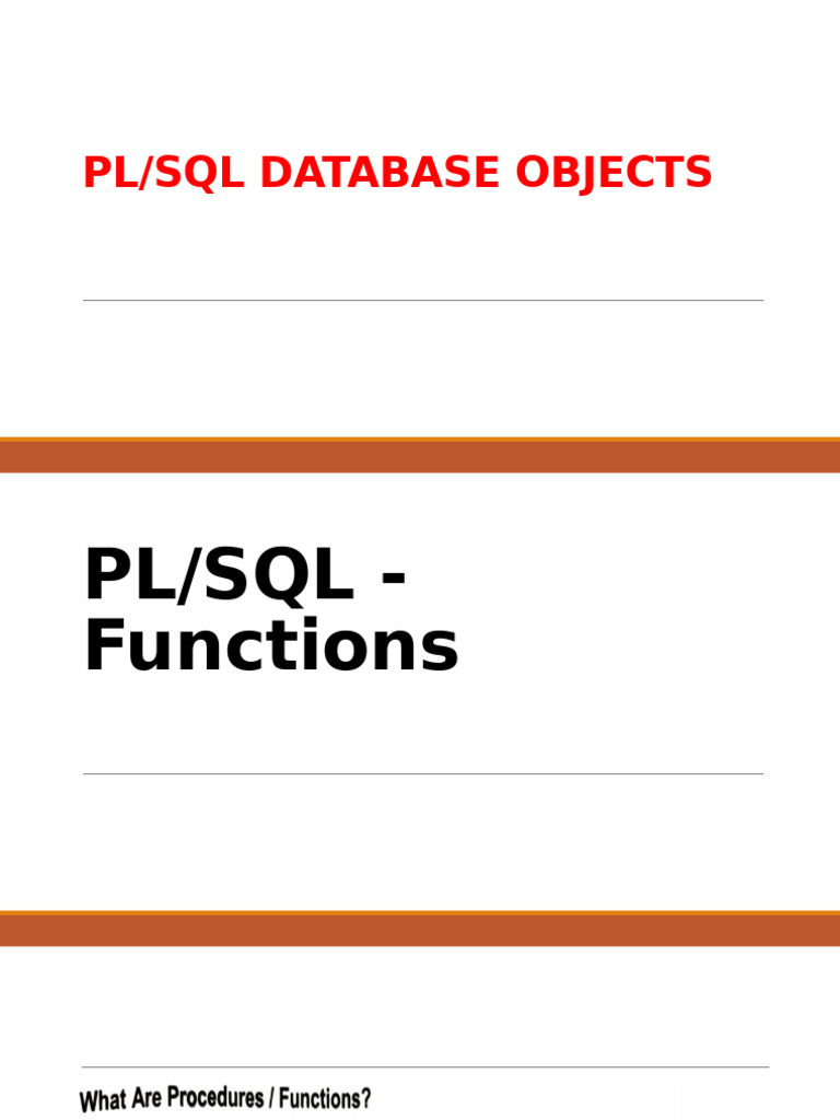 Functions and Procedures | PDF | Parameter (Computer Programming) | Pl/Sql