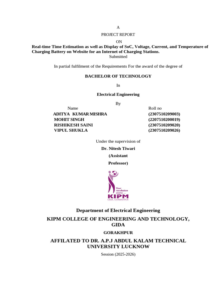 Real-Time Battery Monitoring System | PDF | System On A Chip | Electric ...