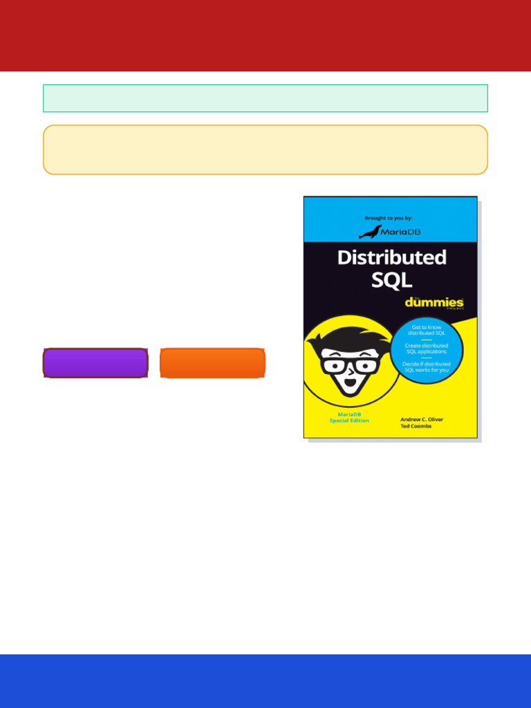 Distributed SQL For Dummies MariaDB Special Edition Andrew C. Oliver ...