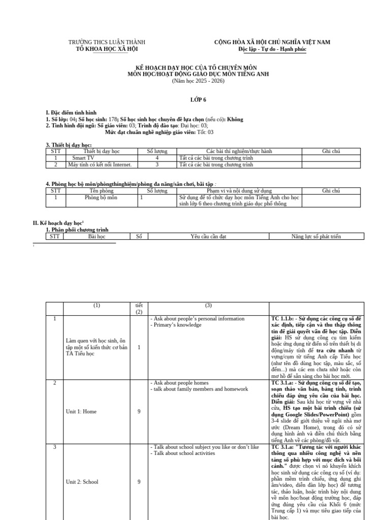 KHDH - Tích H P NLS - Ilearn 6 | PDF
