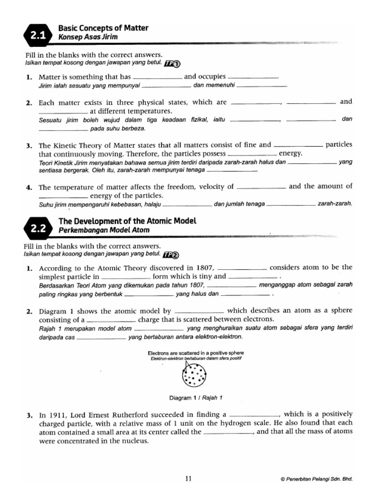 Chap 2 - Matter & Atomic Structure (Exercises) | PDF