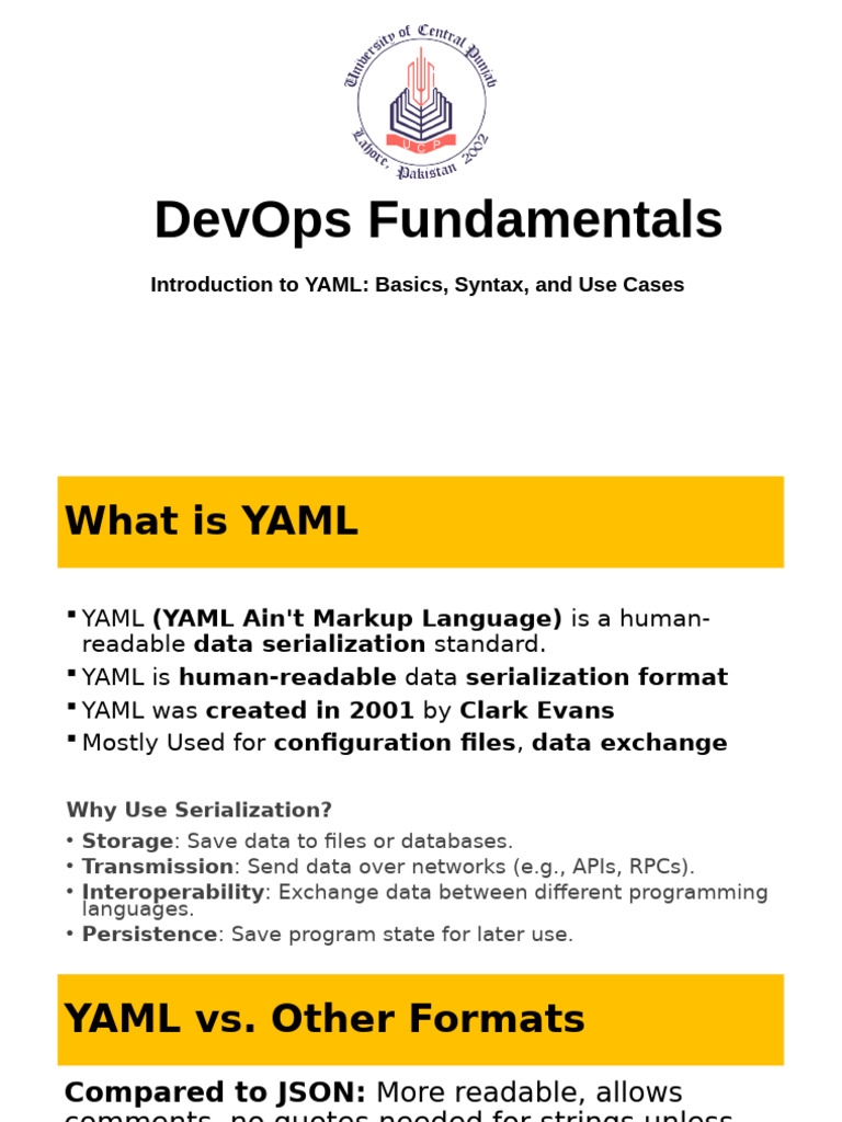 Week 09A- Introduction Yaml | PDF | Json | Xml