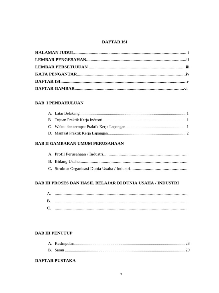 Daftar isi, Gambar, Tabel | PDF