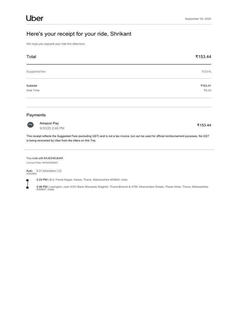 Cab Invoice | PDF