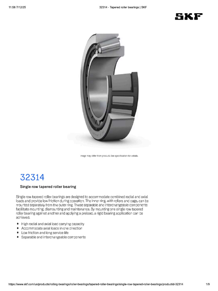 Vòng Bi 32314 | PDF