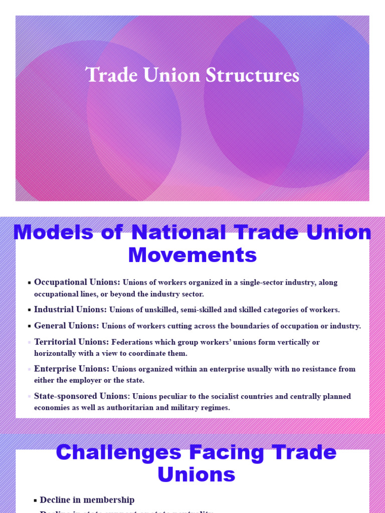 5.trade Union Structures | PDF | Trade Union | Labor Relations