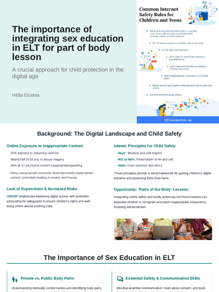 The importance of integrating sex education in ELT for part of body ...