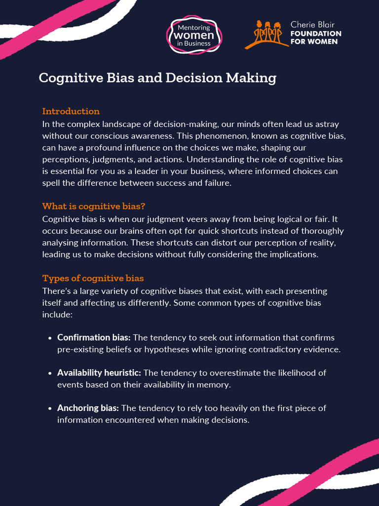 Cognitive Bias and Its Role in Decision Making | PDF | Decision Making ...