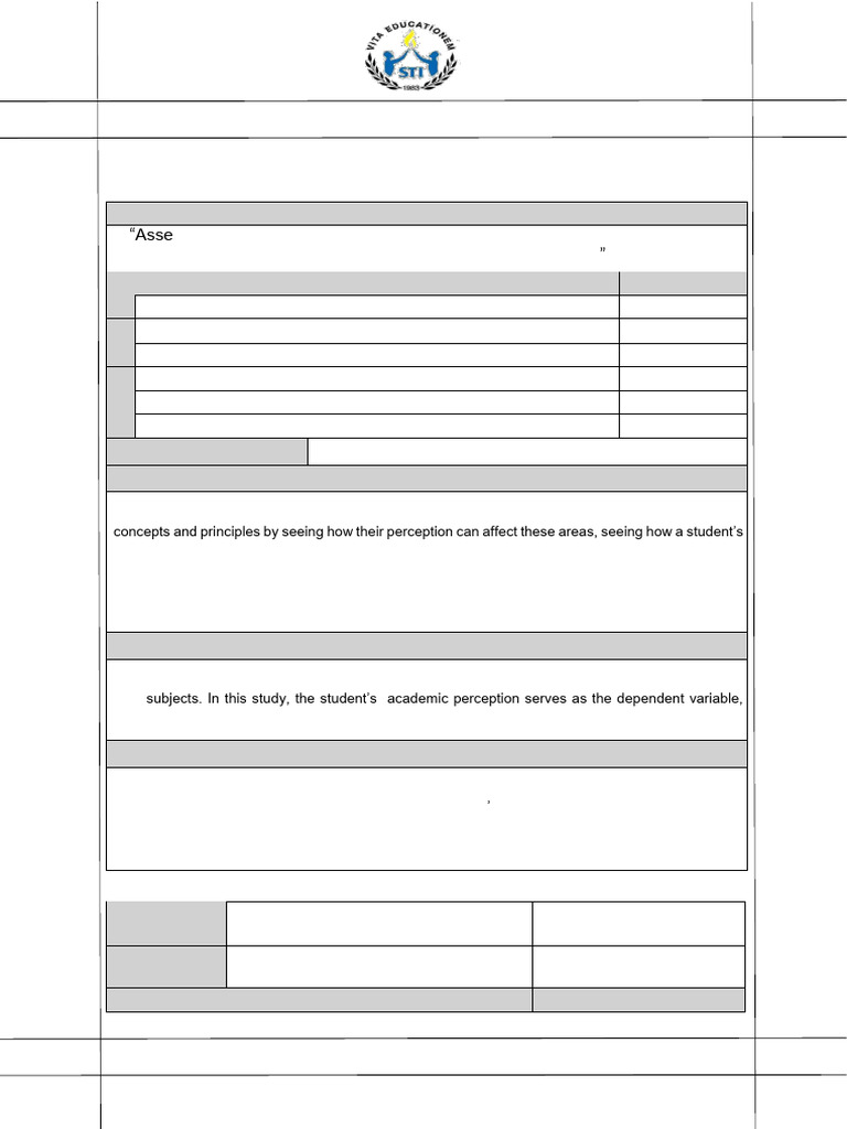 Grade 11 STEM Students' Academic Perception | PDF | Methodology ...
