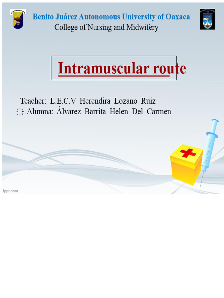 Intramuscular route | PDF | Injection (Medicine) | Medical Treatments