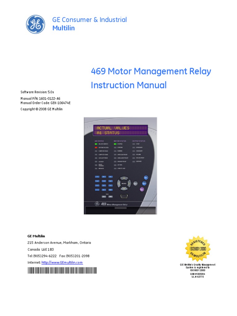 Manual Relé Motor 469 | PDF