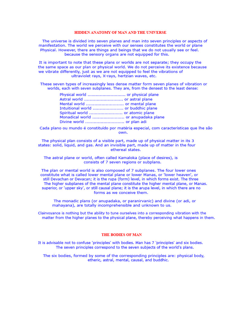 Seven Planes of Human Existence | PDF | Plane (Esotericism)