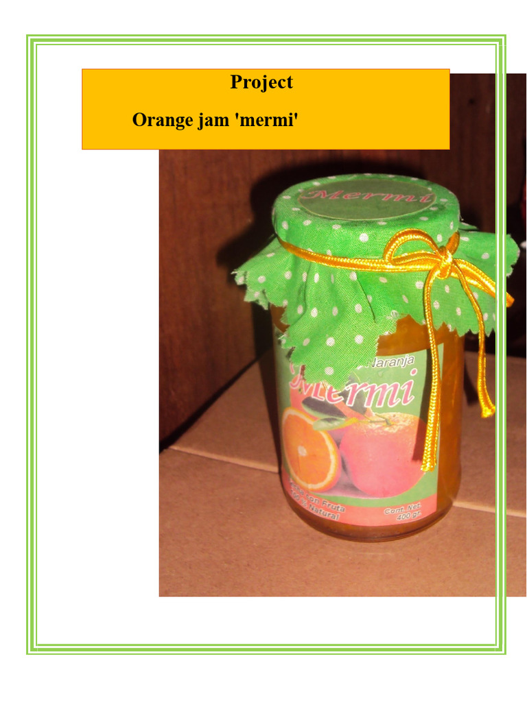 Orange Jam Project | PDF | Fruit Preserves | Orange (Fruit)