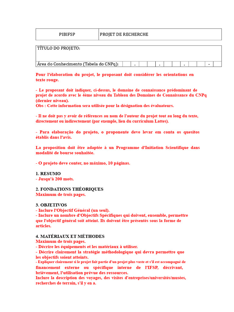 Guide de rédaction d'un projet de recherche | PDF | Innovation