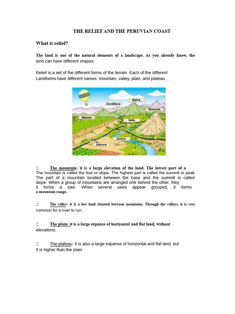 The Relief and The Peruvian Coast | PDF