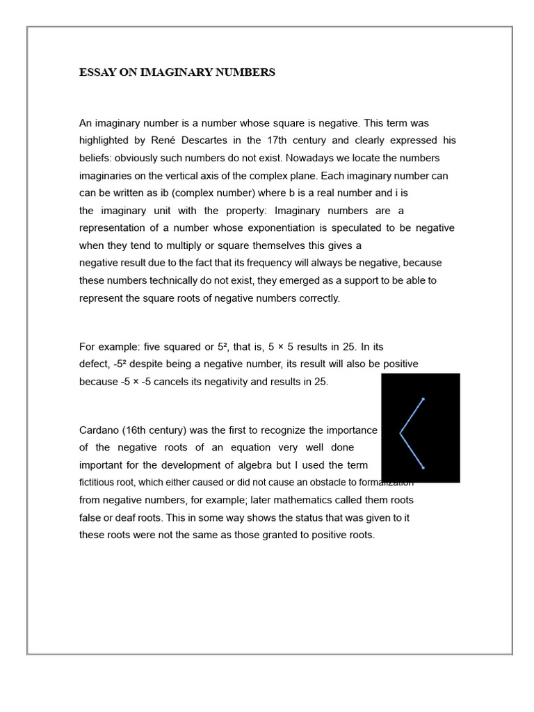 Essay Imaginary Numbers 2.0 | PDF | Numbers | Complex Number