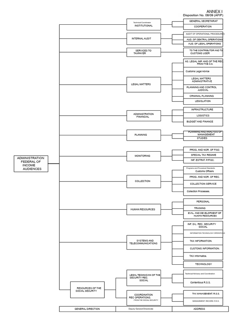 AFIP organizational chart | PDF | Taxes | Government