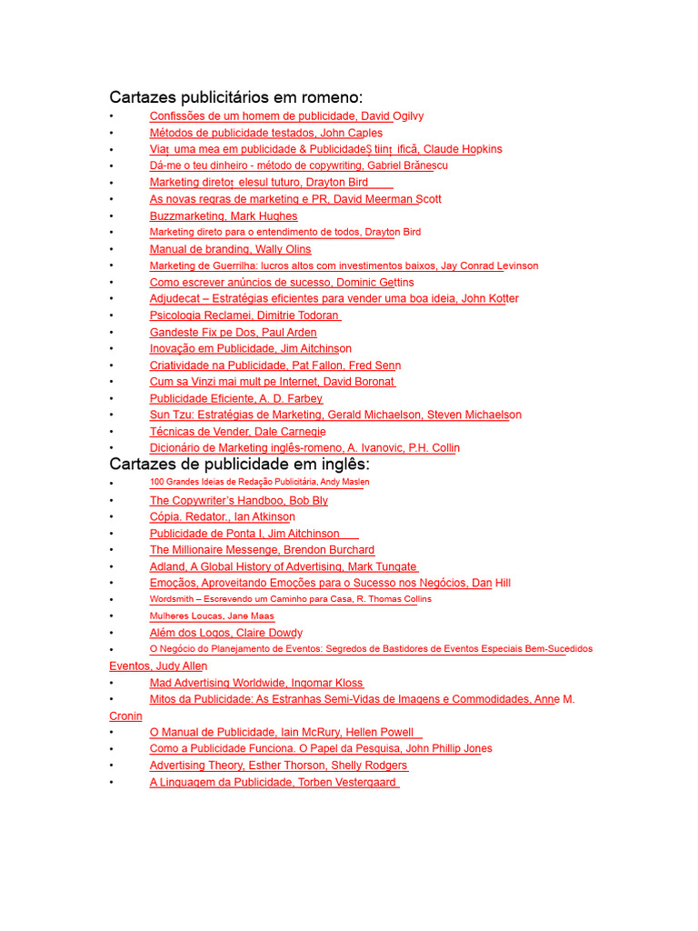 Cartazes de Publicidade em Romeno | PDF | Blog | Redação publicitária ...