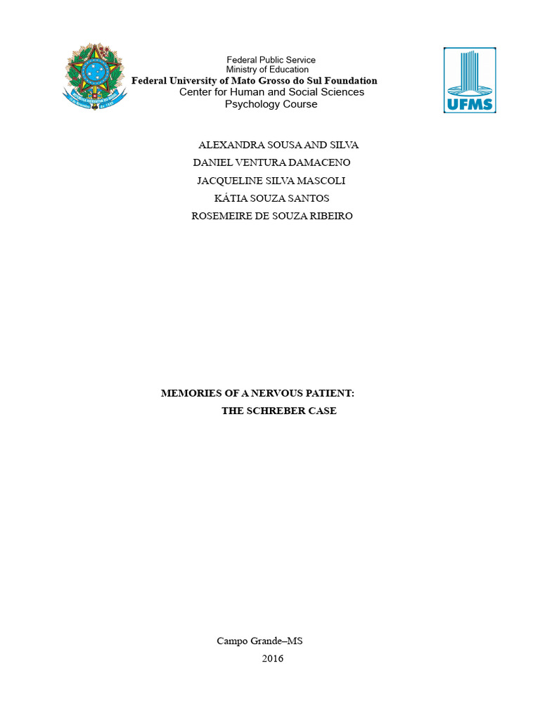 Memoirs of a Nervous Patient - The Schreber Case | PDF | Paranoia ...
