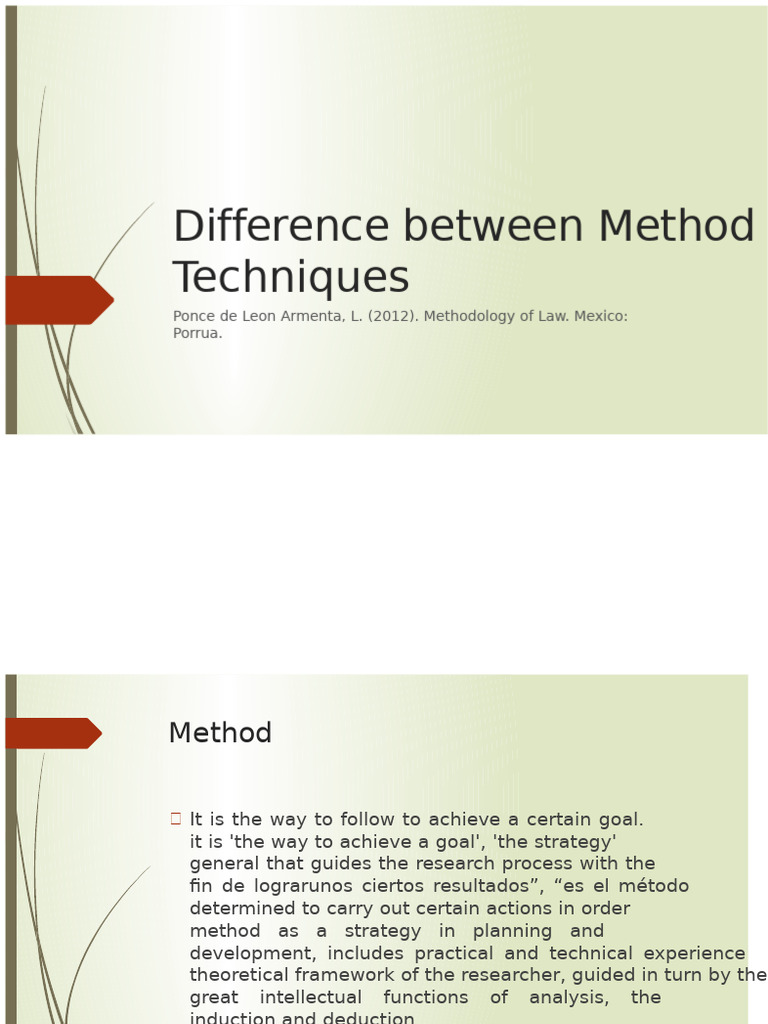 Method vs. Technique in Research | PDF
