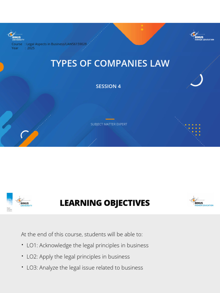 004 - Types of Companies Law | PDF