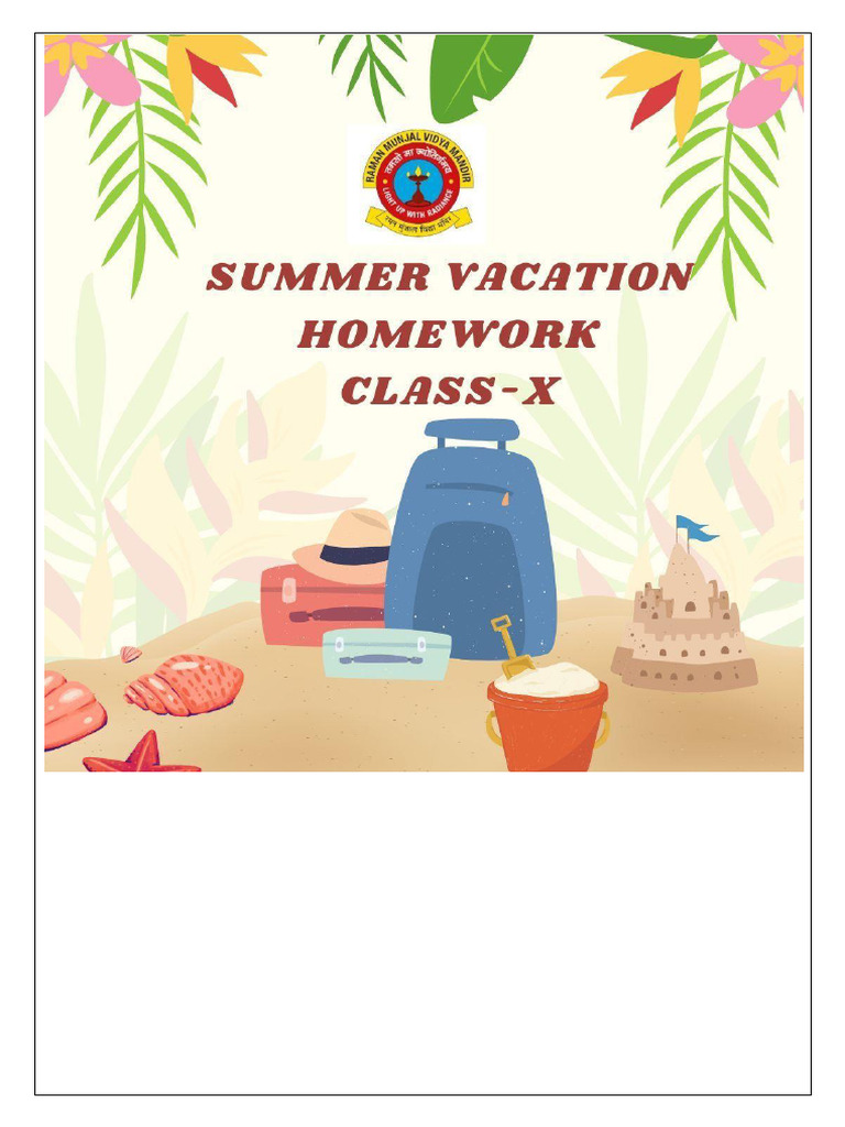 X Summer Vacation Homework 2025-2026 | PDF | Magnesium | Polynomial