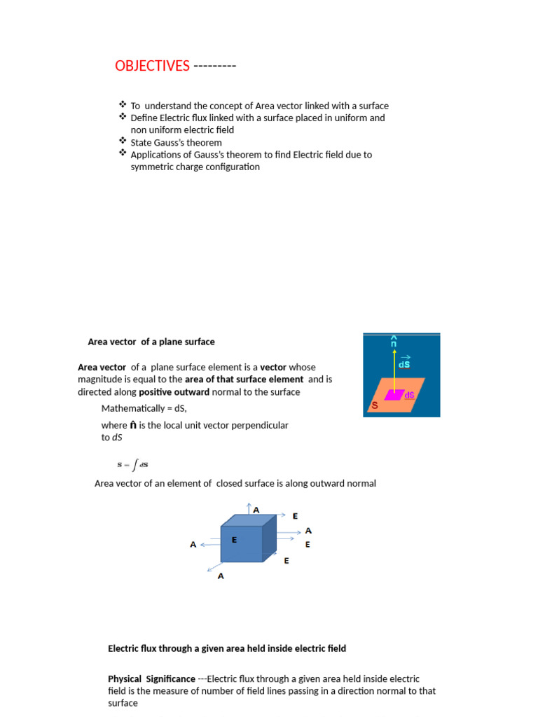 Understanding Electric Flux and Gauss's Theorem | PDF | Flux | Electric ...
