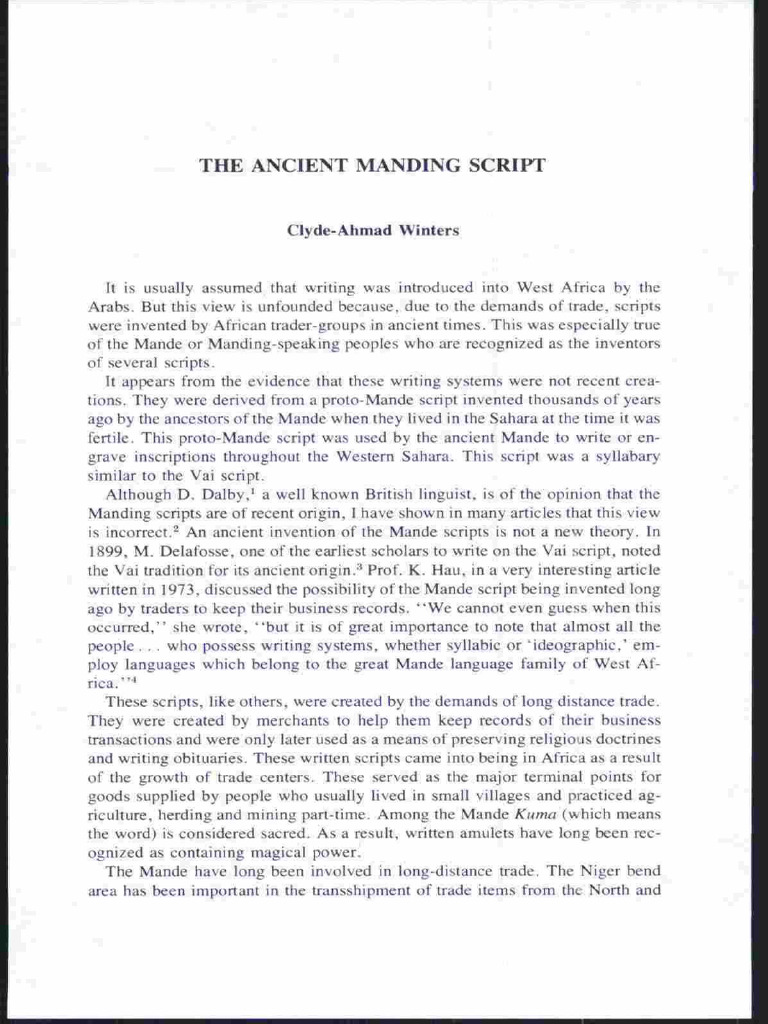 The Ancient Manding Script | PDF