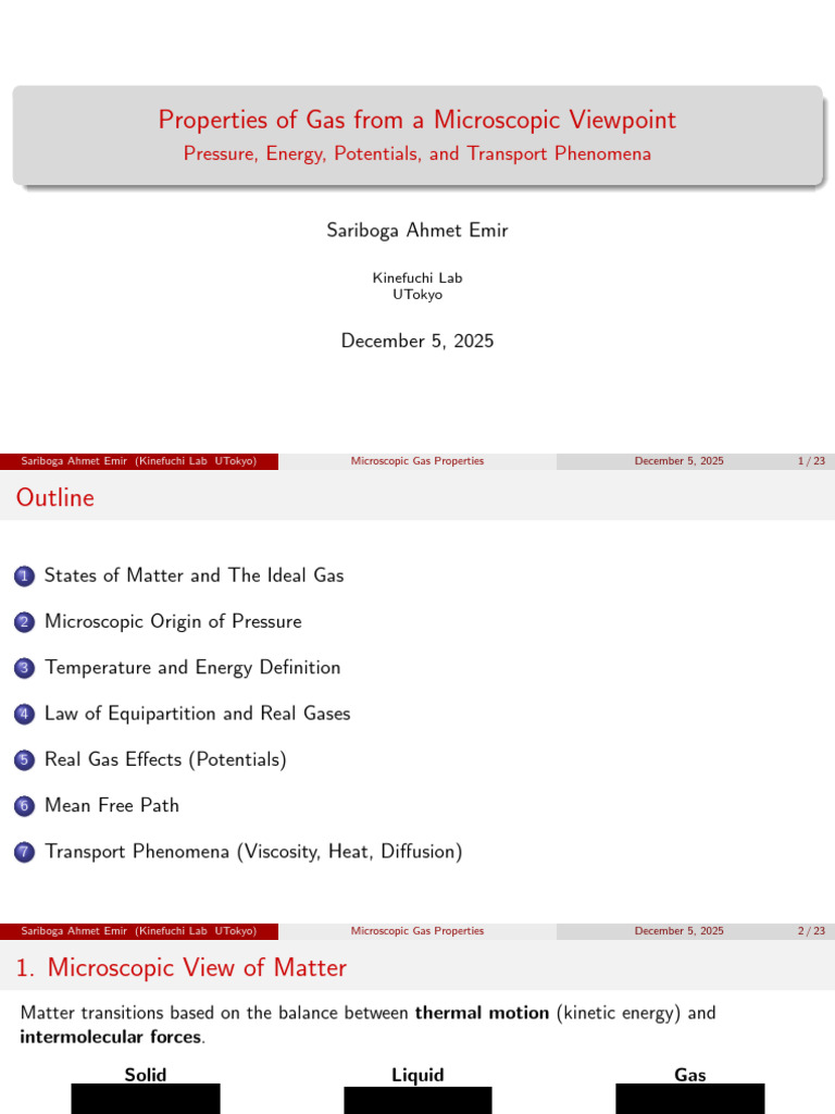 Rarefied Gas Dynamics Presentation Reading Club | PDF | Gases | Temperature