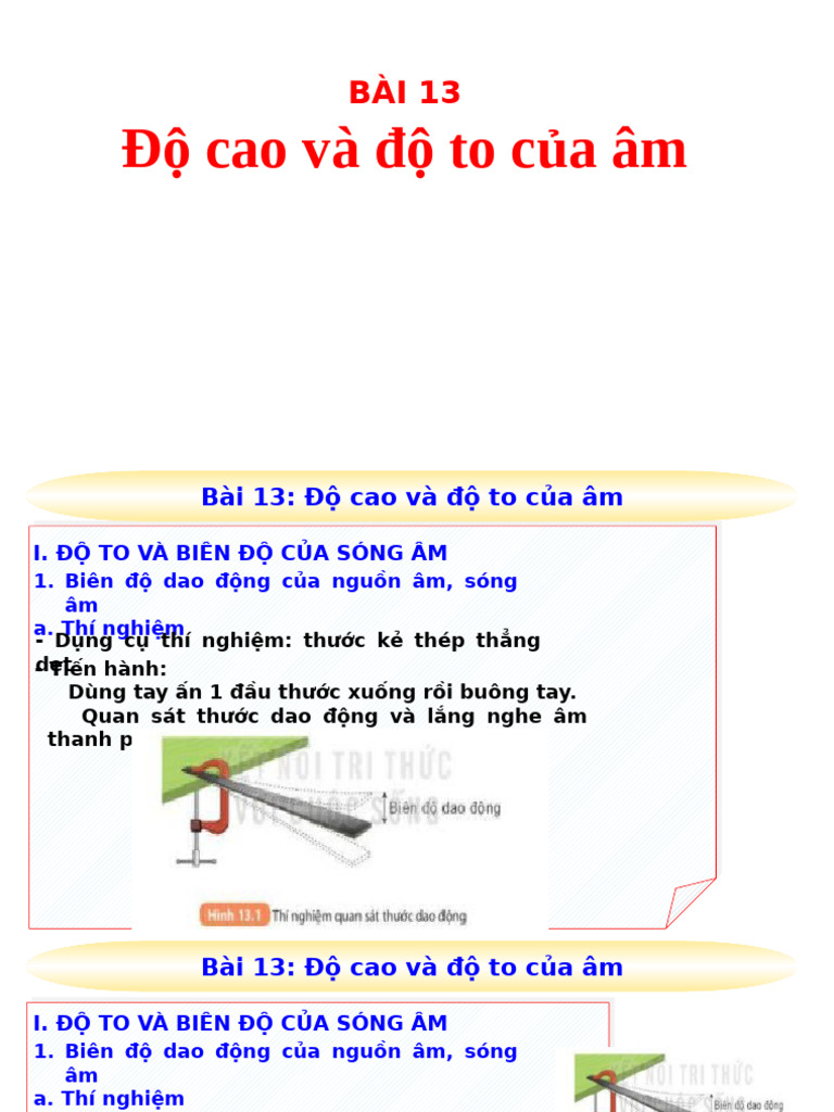 KNTT Bai 13 Do to va do cao cua am | PDF