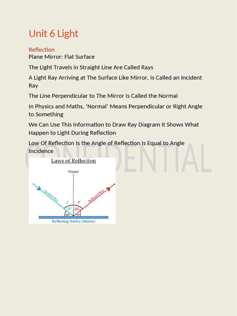 Unit 6 Light | PDF