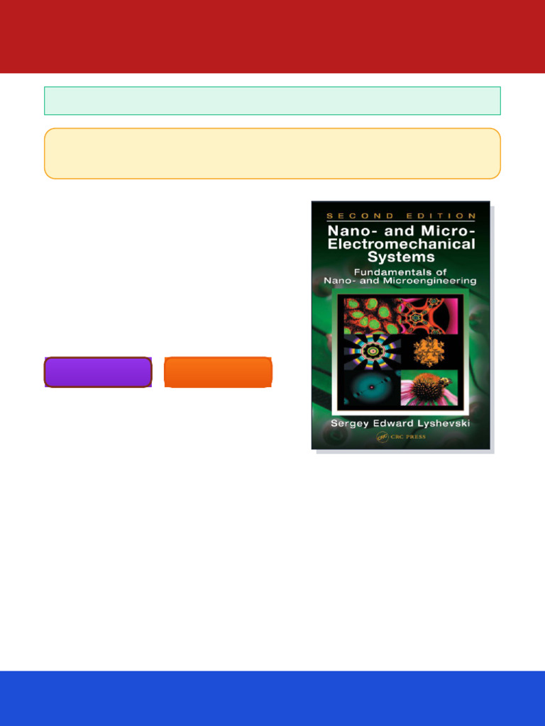 Nano and Micro Electromechanical Systems Fundamentals of Nano and ...