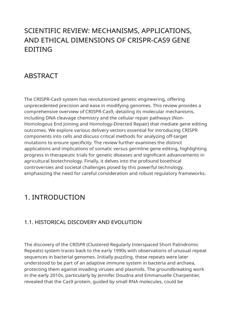 CRISPR Gene Editing Review | PDF | Crispr | Biology