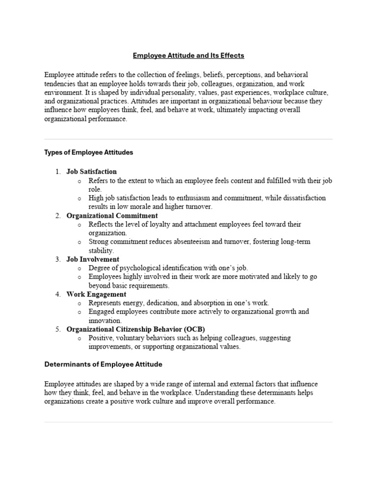Unit-1 Work Stress Management Part2 | PDF | Job Satisfaction | Attitude (Psychology)