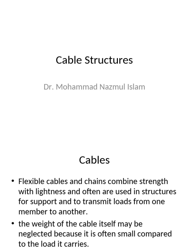 Understanding Cable Structures and Loads | PDF