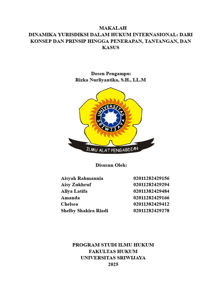 Dinamika Yurisdiksi Hukum Internasional | PDF