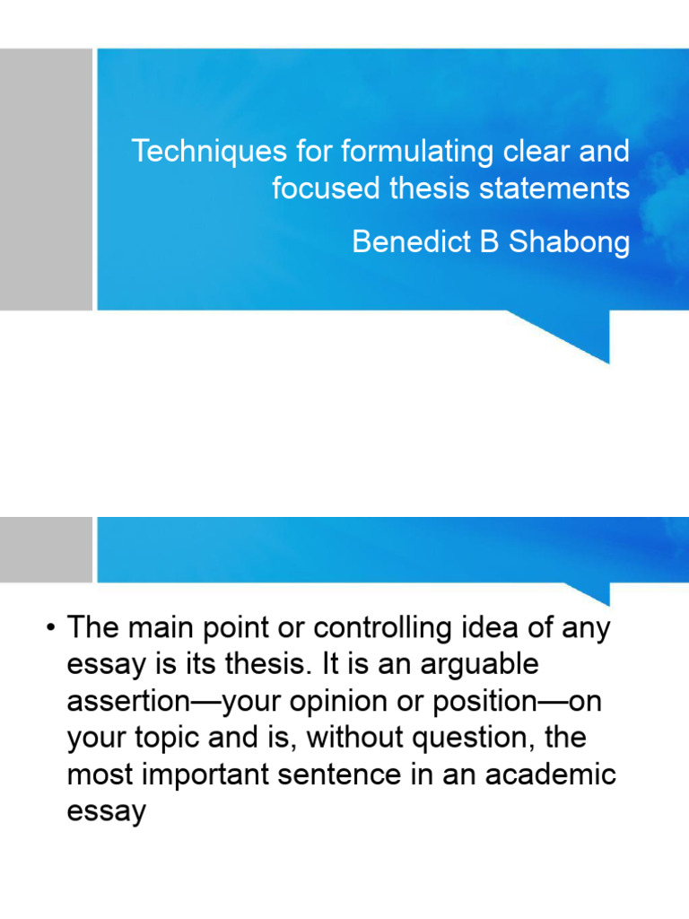 Crafting Effective Thesis Statements | PDF | Essays | Thesis