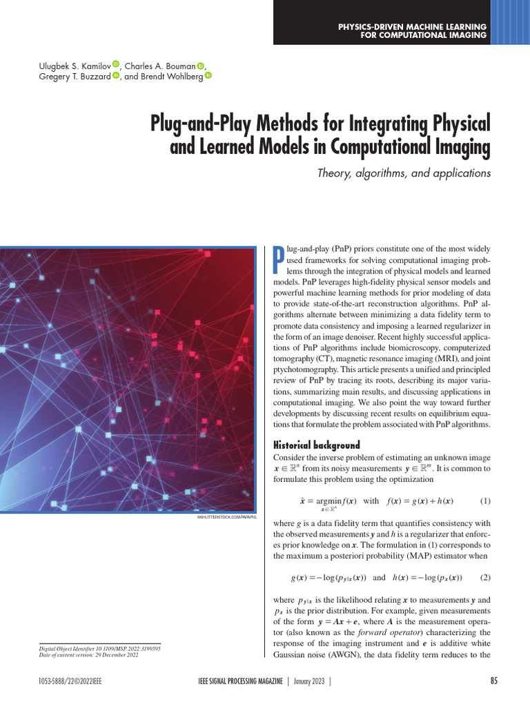 Plug n Play (Physics in Computational Imaging) | PDF | Applied ...