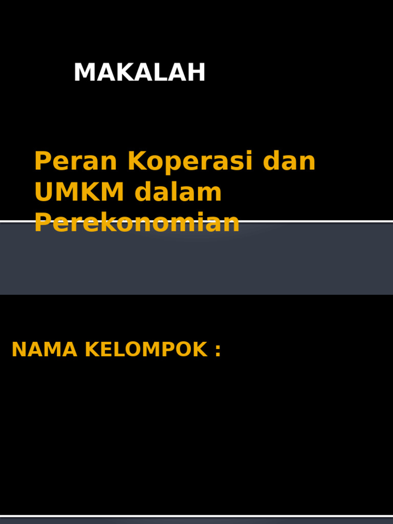 Peran Koperasi dan UMKM dalam Ekonomi | PDF