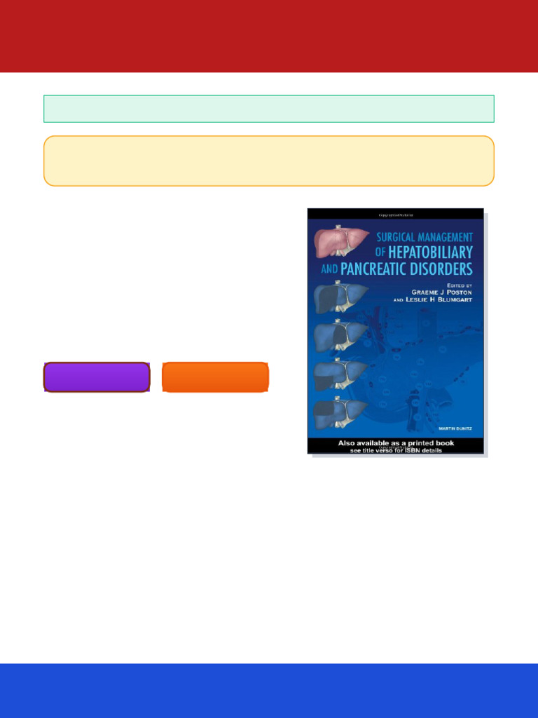 Surgical Management of Hepatobiliary and Pancreatic Disorders Clinical ...
