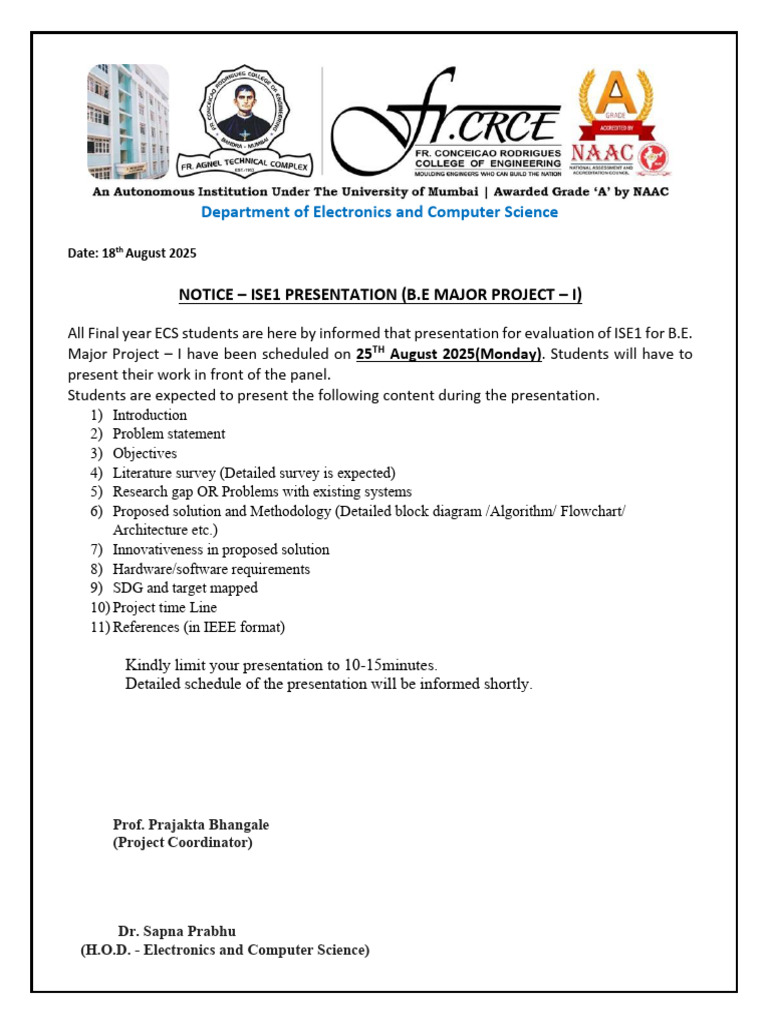 5 Notice Be Project Ise1 Presentation 6-9-2024 | PDF