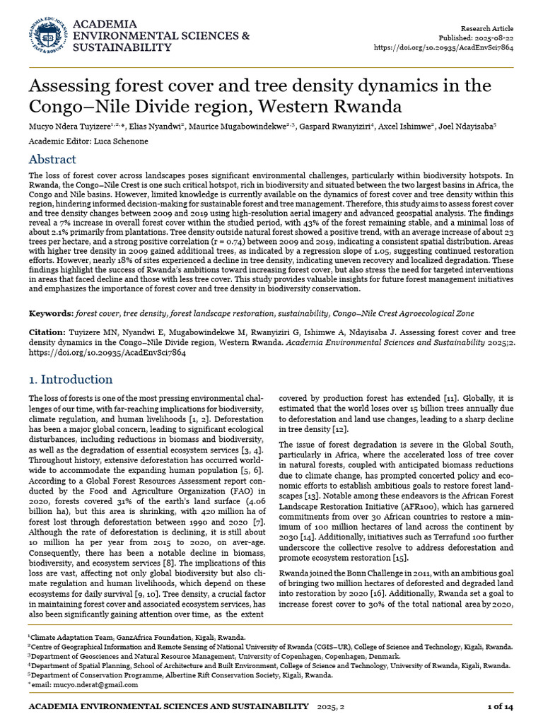 Assessing Forest Cover and Tree Density | PDF | Forests | Deforestation